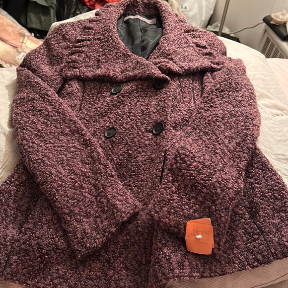 Zara | Jackets & Coats | Zara Basic Jacket Tweed S Purple Black S ...